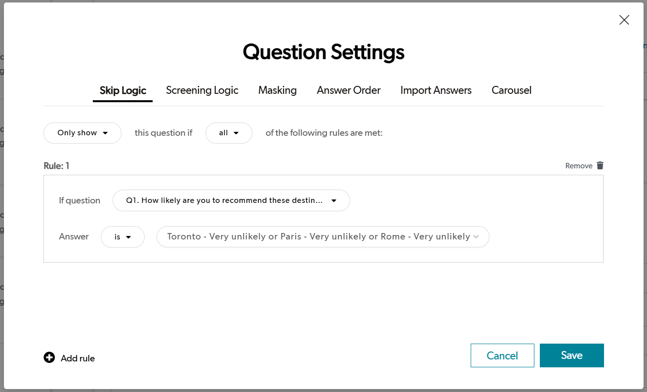 Question settings – Methodify