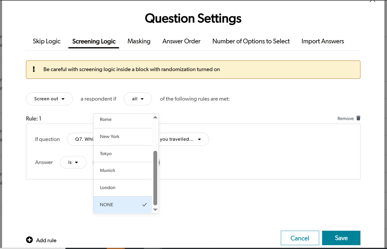 Question settings – Methodify